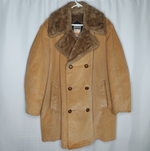 Mighty Mac | Jackets & Coats | Mighty Mac Coat Corduroy Faux Fur Collar Doublebreasted Button ...